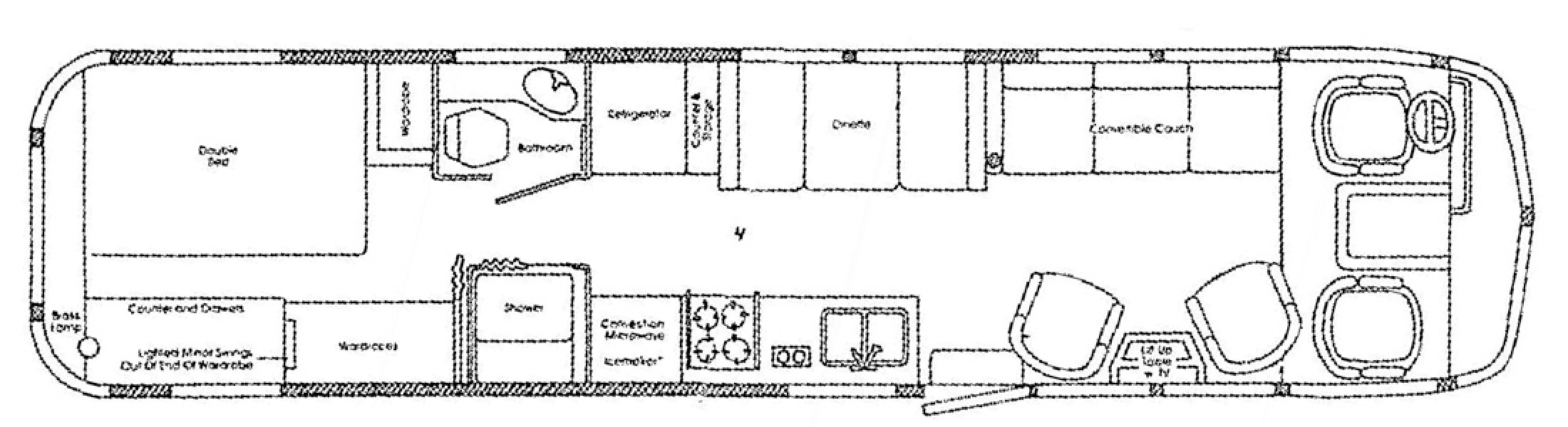 Airstream Layout - Airstream Glamping in Devon